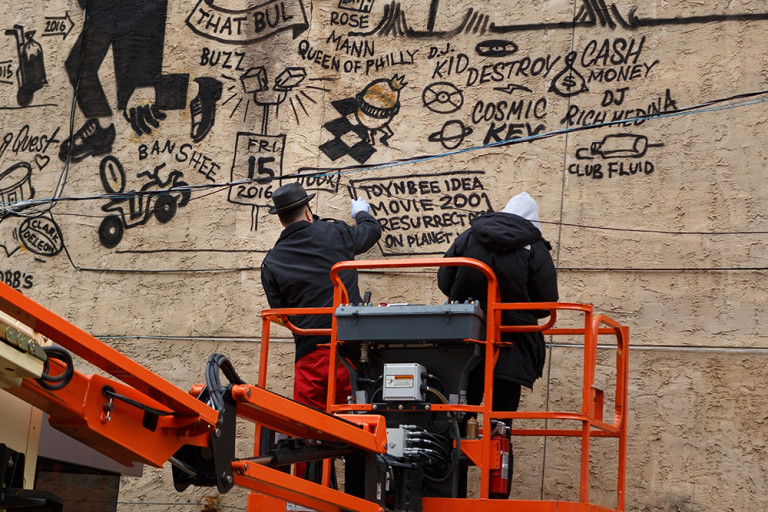 Artist Steve Powers Adds Toynbee Tile to Philly Mural – What is it?